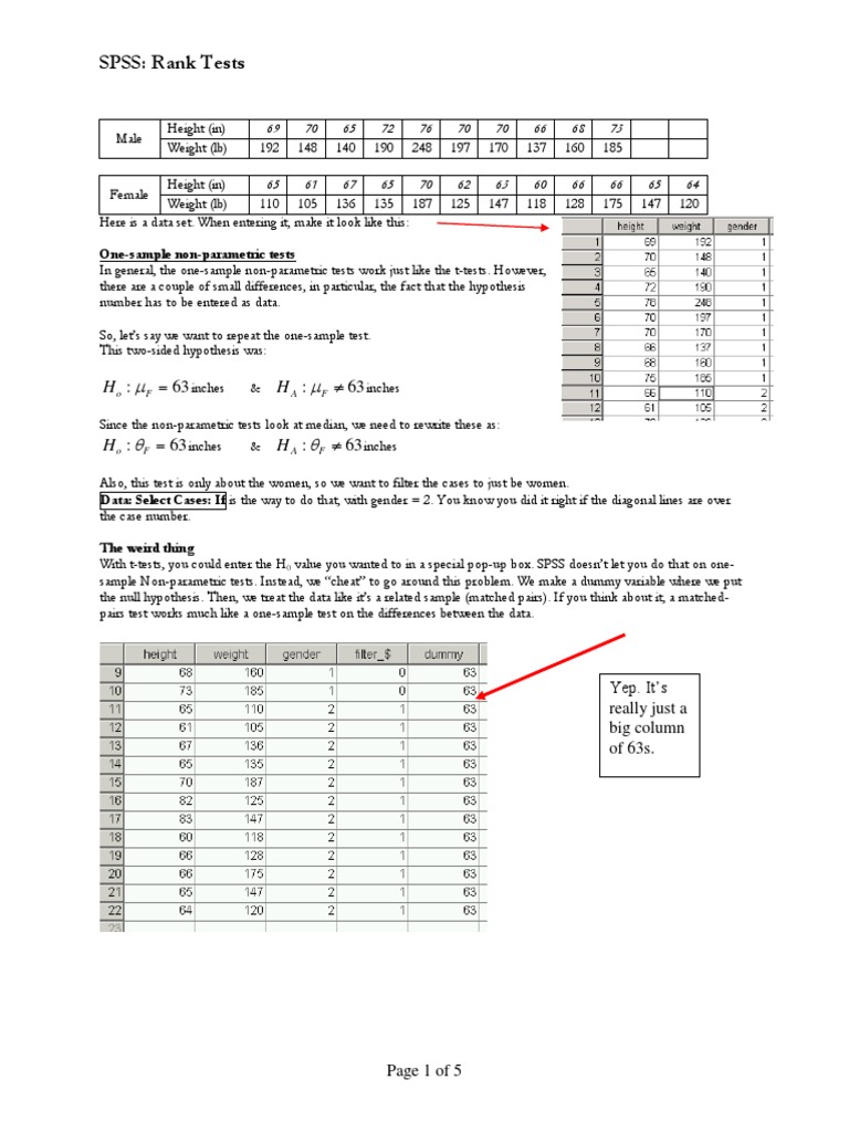 SPSS Nonparametric Statistics-Rank Tests | Download Free PDF | Student ...
