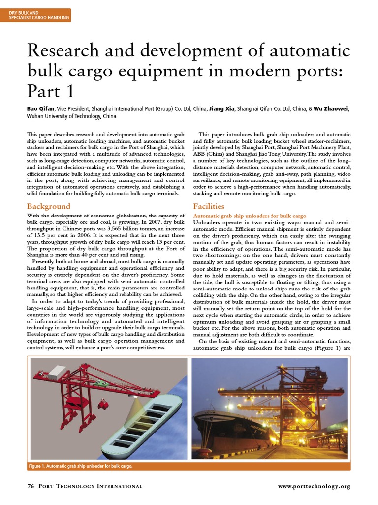 Automated Bulk Cargo Handling Tech | PDF | Cargo | Ships