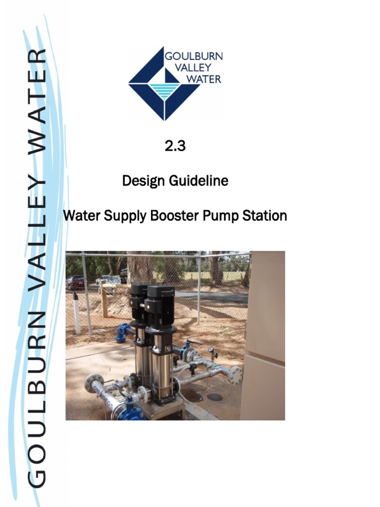 Design Guidelines Water Supply Booster Pump Station | PDF | Pumping ...