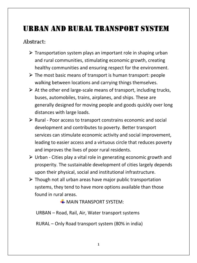 Urban and Rural Transport System | PDF | Light Rail | Transport