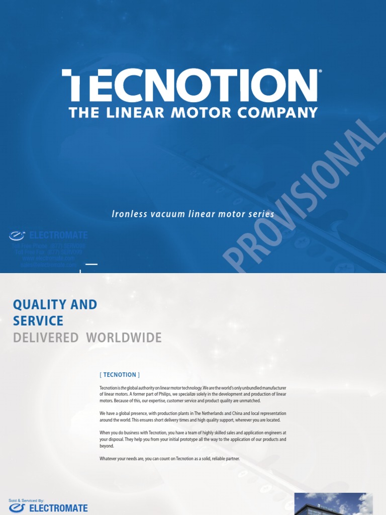Tecnotion Ironless Vacuum Brochure | PDF | Vacuum | Inductor