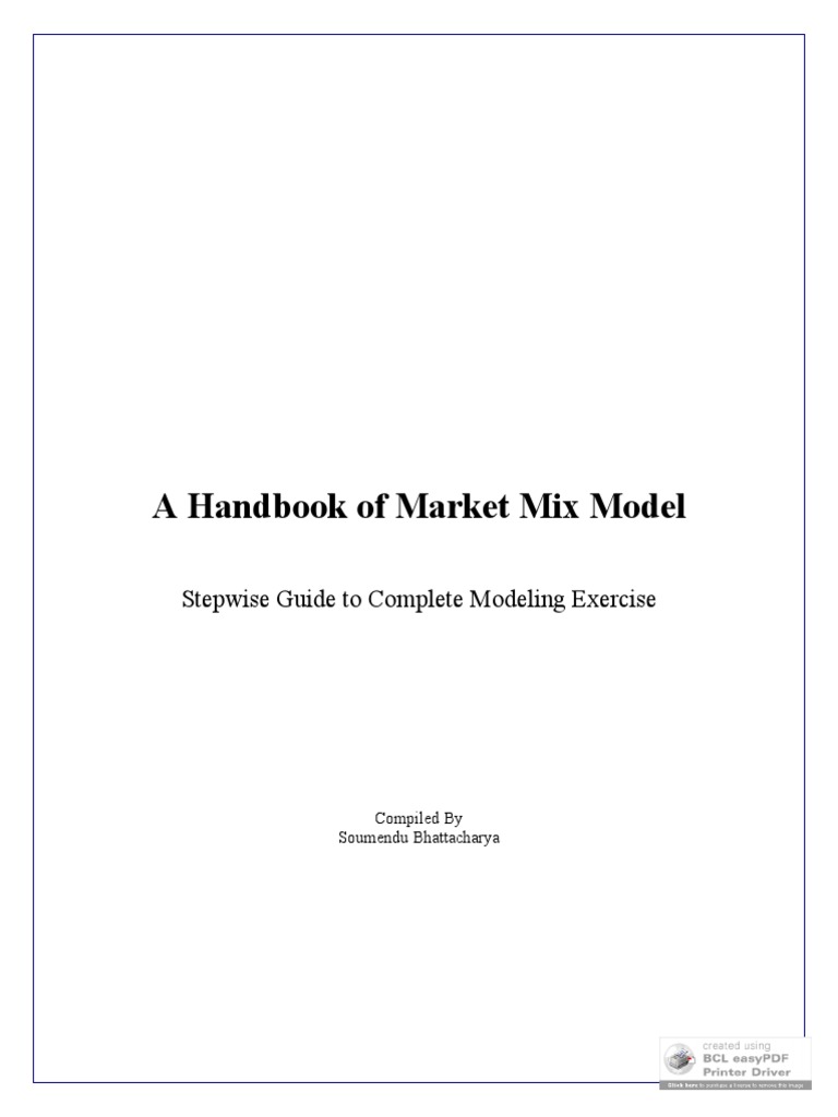A Handbook of Market Mix Model - Complete V1 | PDF | Median | Marketing