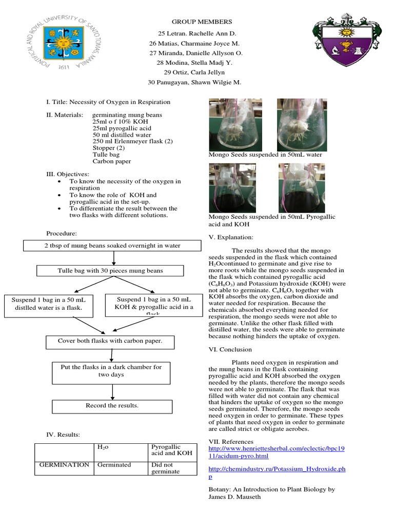 Bot Lab Data | PDF | Germination | Oxygen