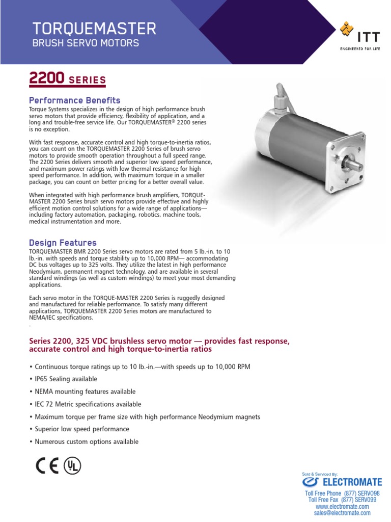 Torque Systems Bmr2200 Specsheet | PDF | Servomechanism | Electrical Components