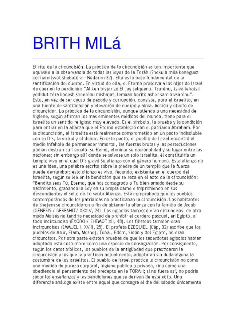 Brit Mila | PDF | Ismael | Circuncisión