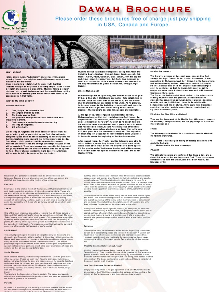 Brochure Teach Islam | PDF | Muhammad | Quran