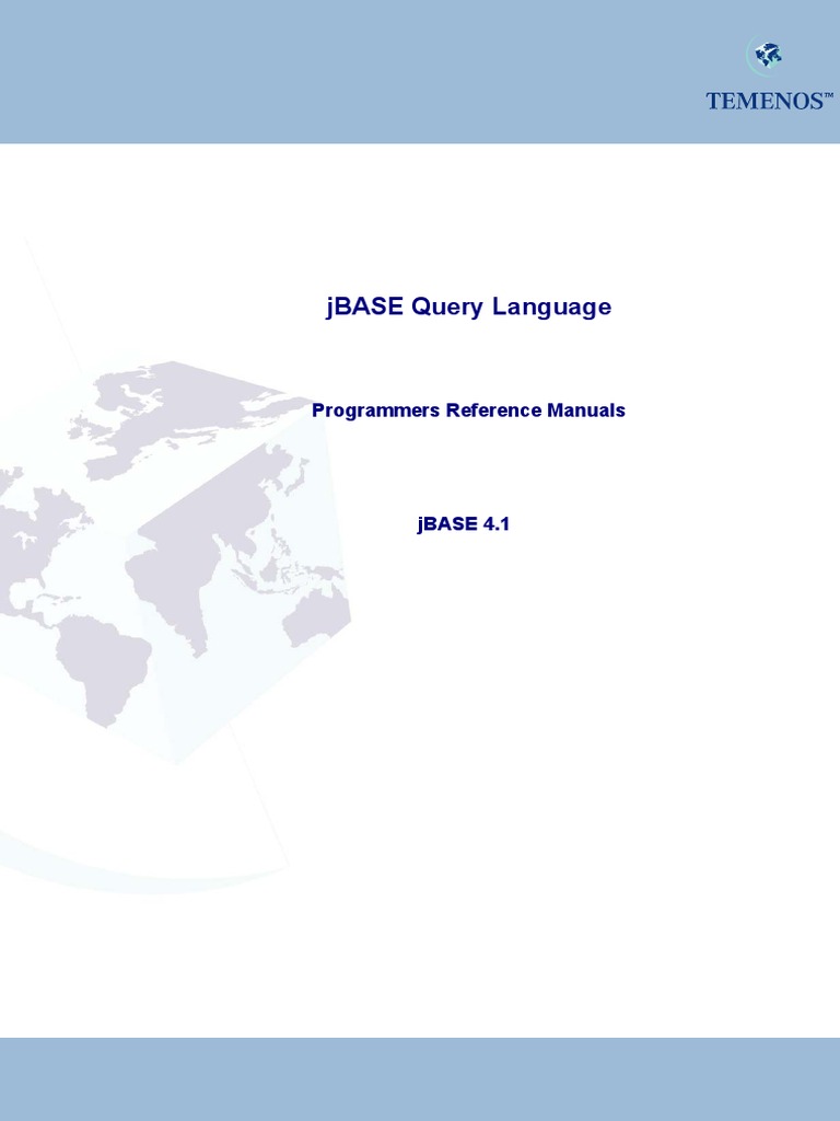 jBASE Query Language: Programmers Reference Manuals | PDF | Command Line Interface | String ...
