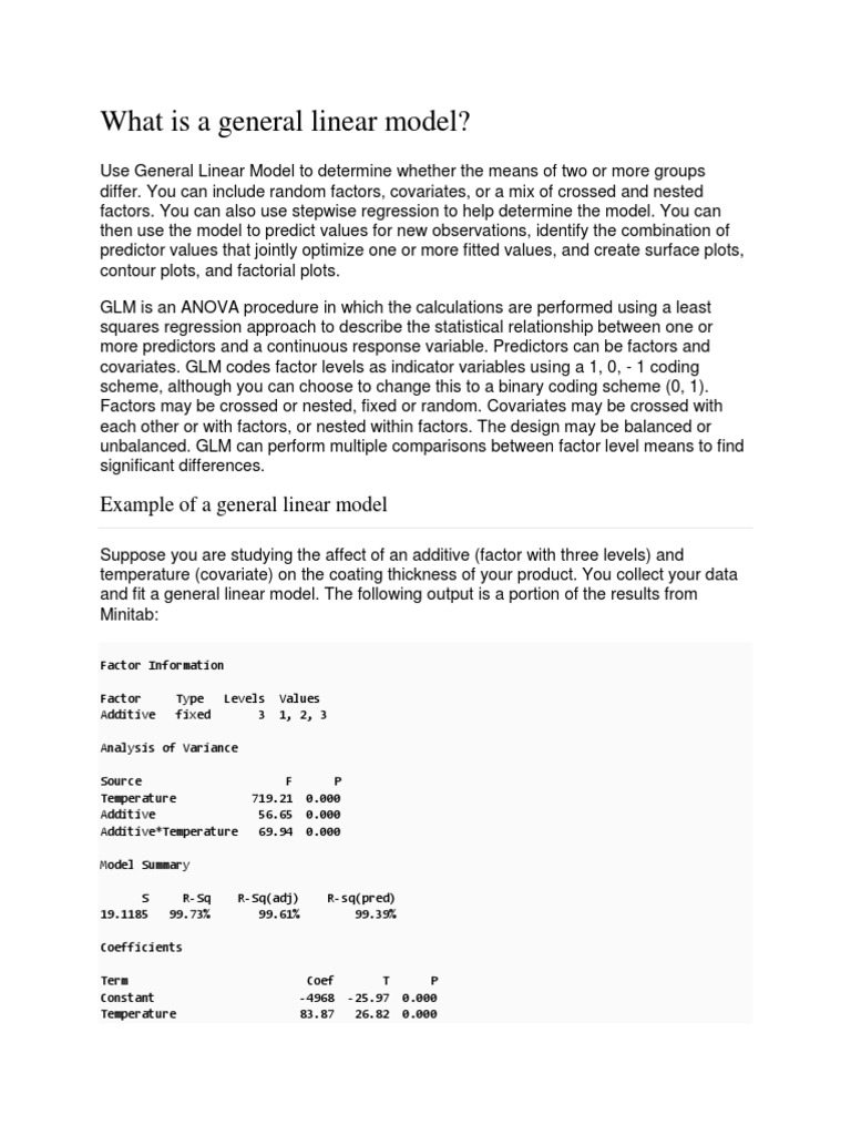 What Is A General Linear Model | PDF | Errors And Residuals | Covariance Matrix
