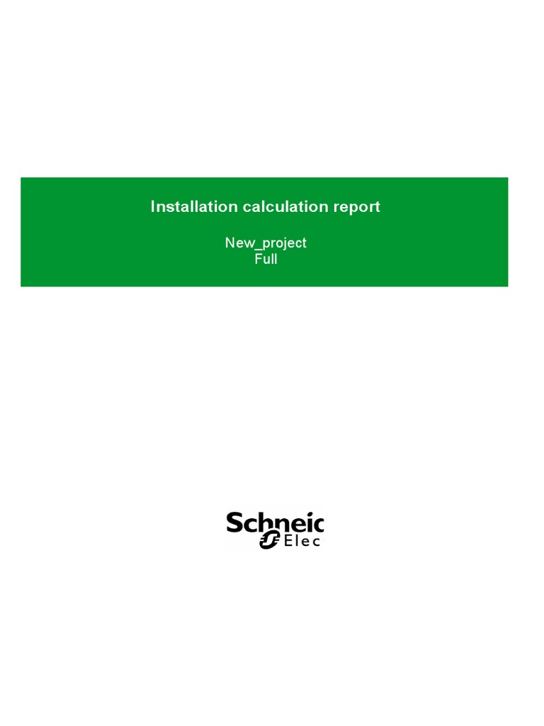 Installation Calculation Report: New - Project Full | PDF | Cable ...