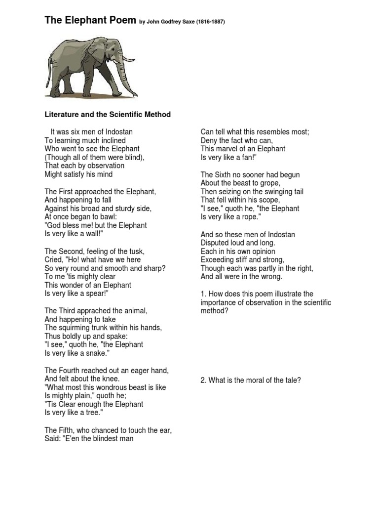 The Elephant Poem | PDF | General Fiction