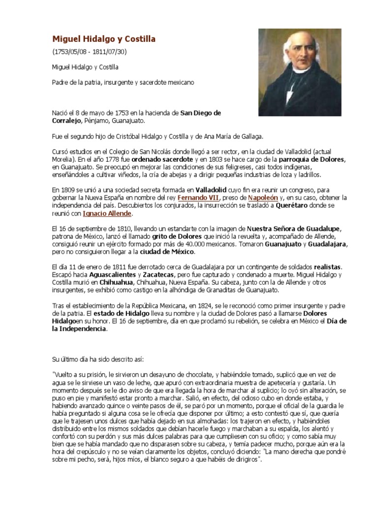 Miguel Hidalgo y Costilla | PDF | Historia