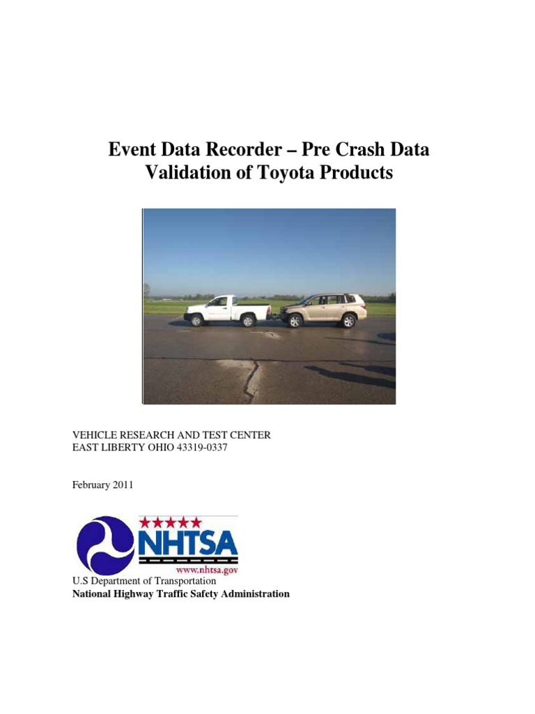 Toyota EDR Pre-Crash Data Validation | PDF | Airbag | Vehicles