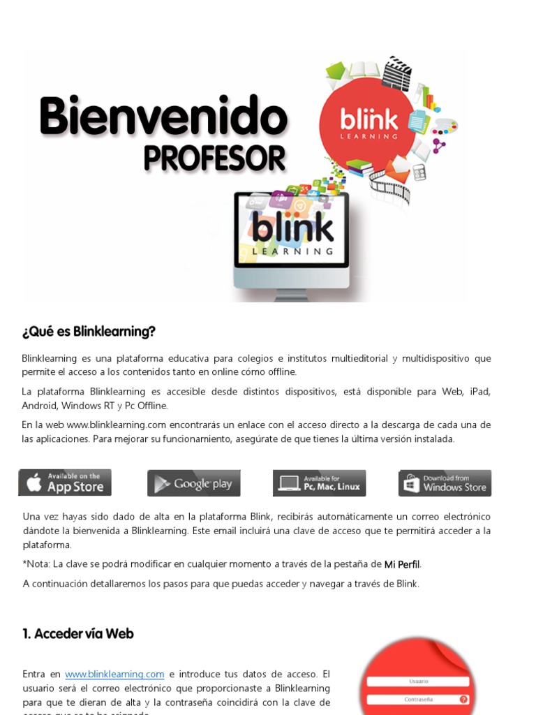 Bienvenido a Blinklearning (Profesor)