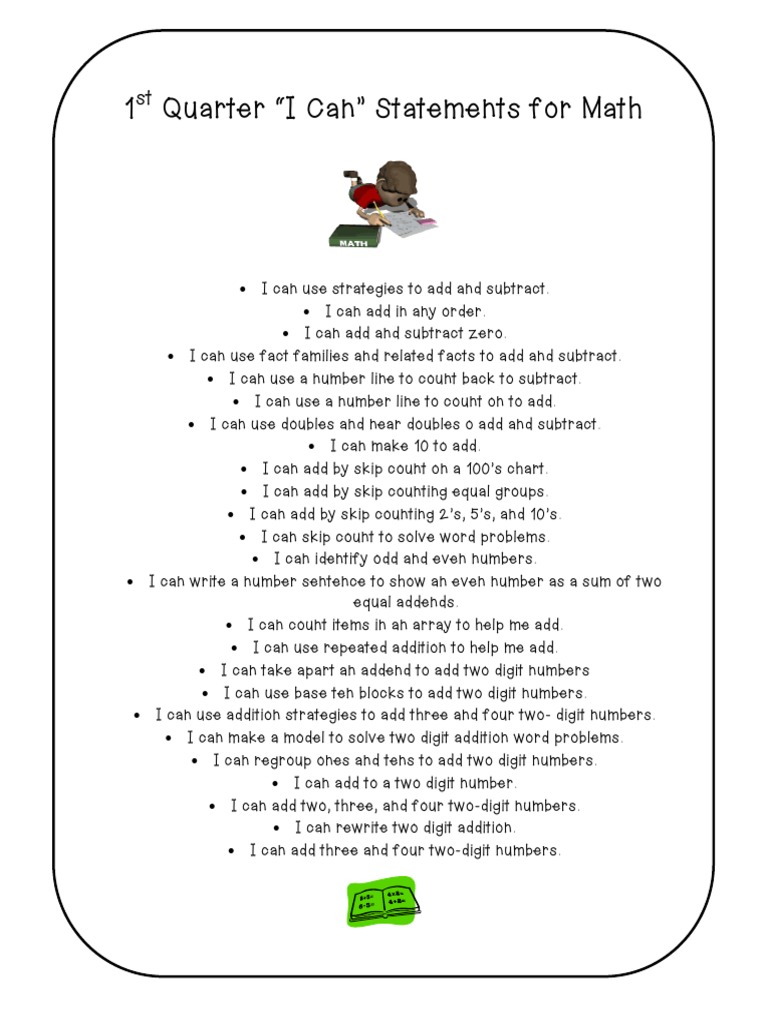 1st Quarter Math | PDF | Career & Growth | Language Arts & Discipline