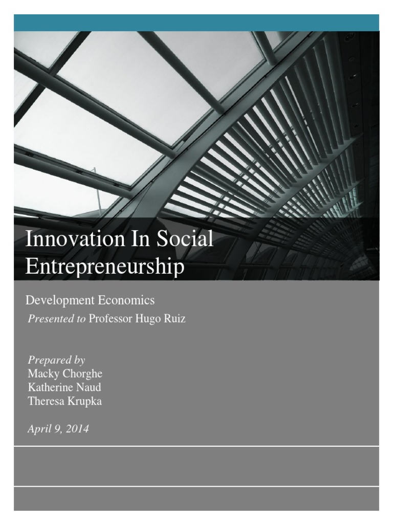 Innovations in Social Entrepreneurship | PDF | Social Entrepreneurship ...