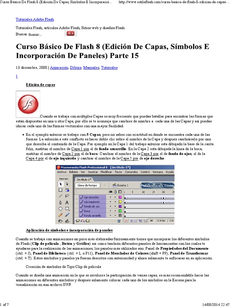 Curso Básico de Flash 8 (Edición de Capas, Símbolos E Incorporación de Paneles) Parte 15 ...