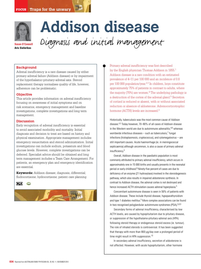 Addison Disease: Diagnosis and Initial Management | PDF | Adrenal Gland ...