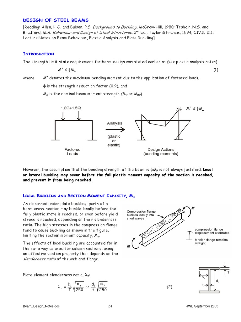 Beam Design Notes Nzs 3404 | PDF | Buckling | Bending