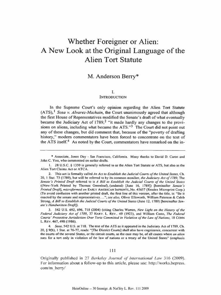 Whether Foreigner or Alien: A New Look at The Original Language of The ...