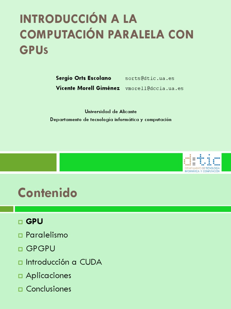 GPUs y Computación Paralela | PDF | Computación paralela | Unidad de procesamiento gráfico