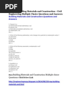 Construction Materials Mcqs With Answers PDF | PDF | Plaster | Brick
