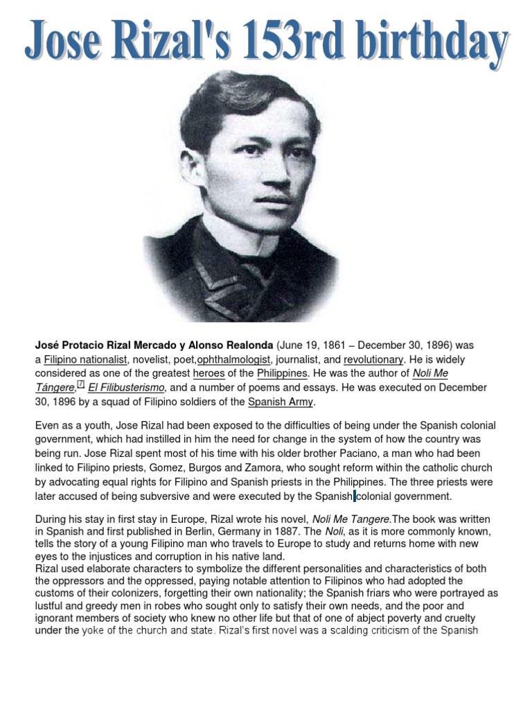 José Protacio Rizal Mercado y Alonso Realonda | PDF