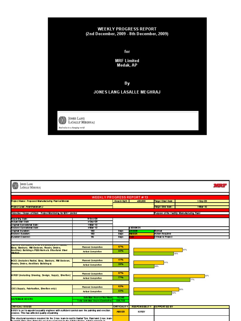 Weekly Progress Report - 9 Dec. 09 - AJ | PDF | Wall | Column