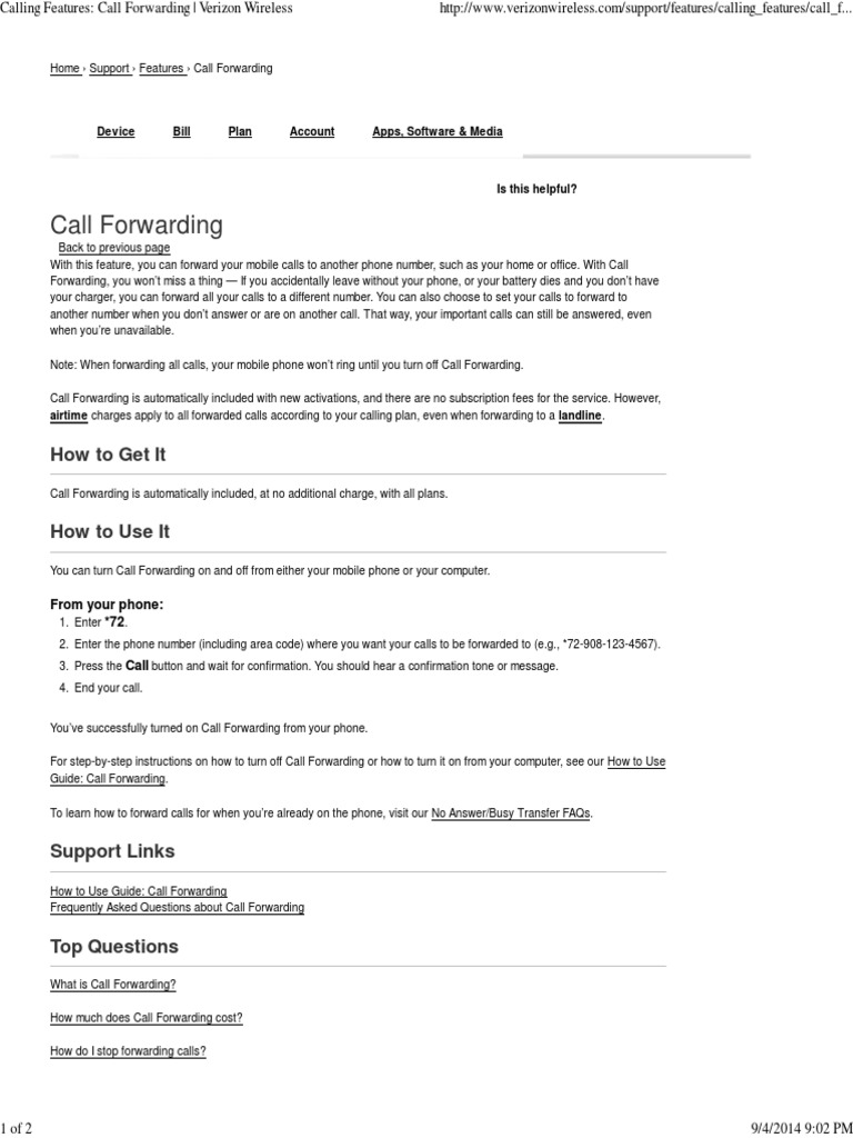 Verizon Call Forwarding | PDF | Conference Call | Long Distance Calling