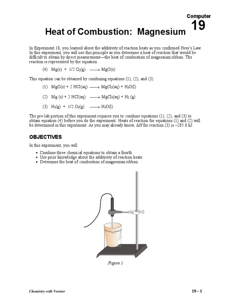 Heat of Combustion of Magnesium | PDF | Magnesium | Mole (Unit)