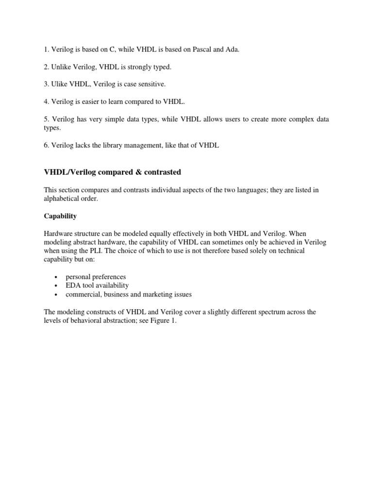 VHDL Verilog Differences | PDF | Vhdl | Hardware Description Language VHDL Verilog Differences | PDF | Vhdl | Hardware Description Language
