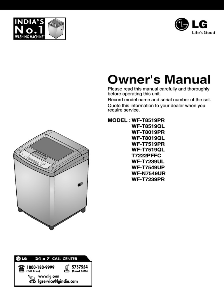 Lg Washing Machine Operating Instructions | Cleanestor
