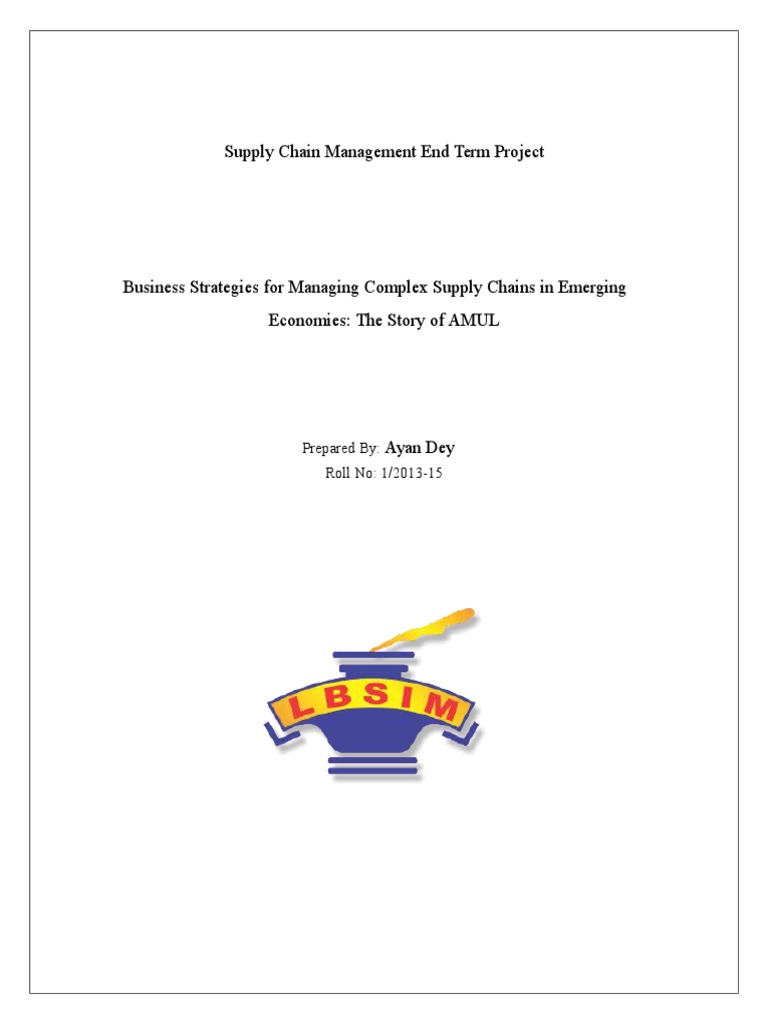 SCM Project | PDF | Cooperative | Supply Chain