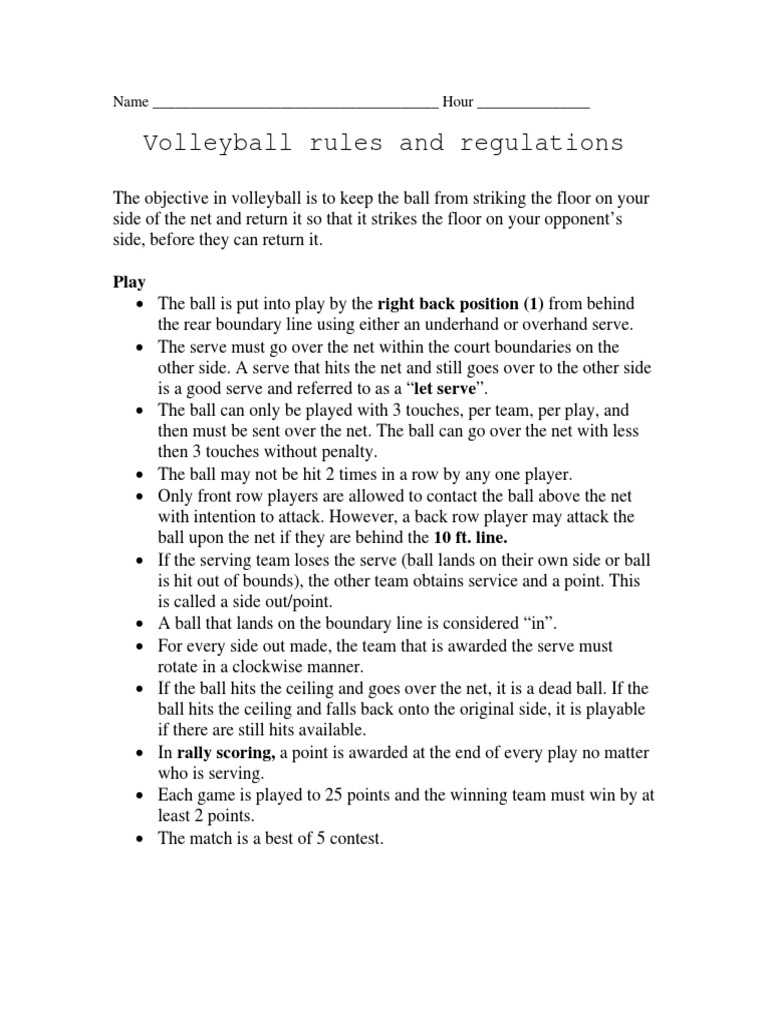 Volleyball Rules and Regulations | Volleyball | Gaming | Free 30-day ...