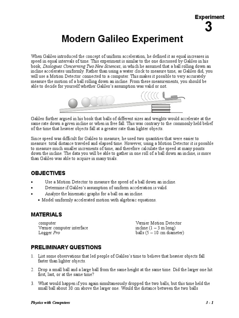 Modern Galileo Experiment | PDF | Acceleration | Speed