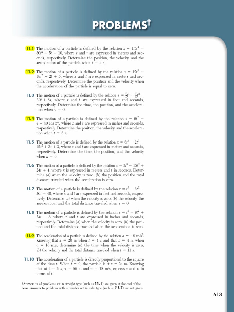 Dynamics Hw1 Pdf Acceleration Velocity