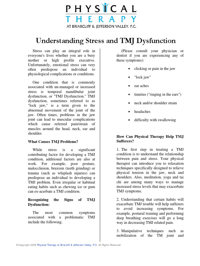 Understanding Stress And Tmj Dysfunction What Causes Tmj Problems How