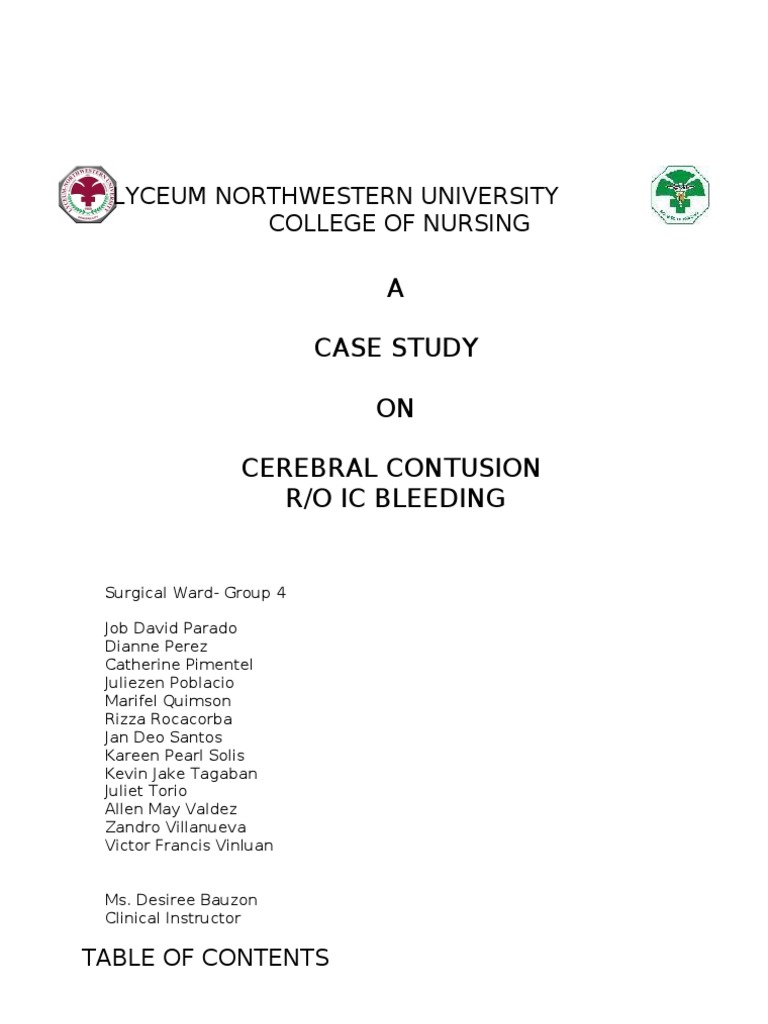 Cerebral Contusion Case Study | PDF | Cerebral Hemisphere | Cerebrum