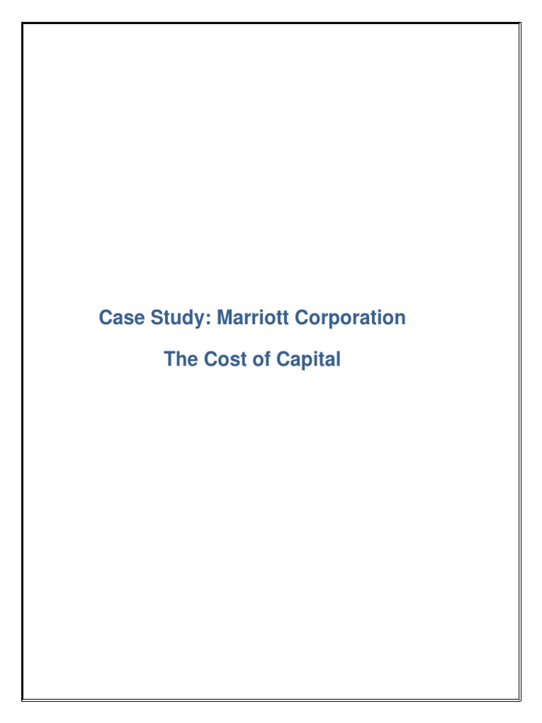 Marriott's Financial Strategy and WACC Analysis | PDF | Cost Of Capital ...