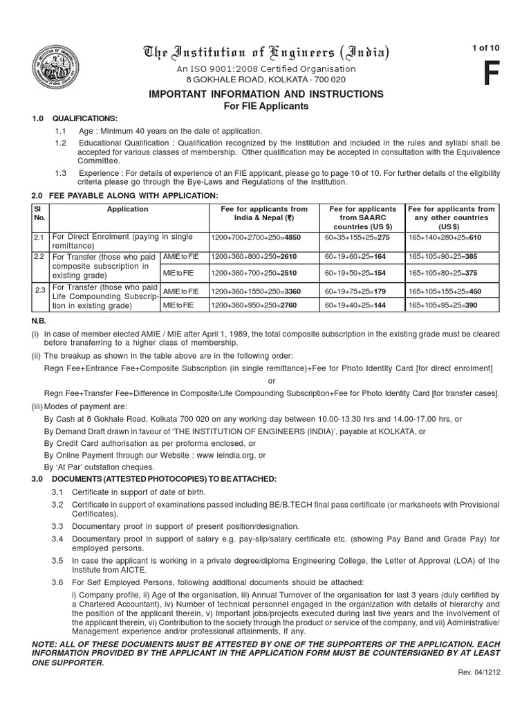 FIE Application Guidelines and Requirements | PDF | Interactive Voice ...