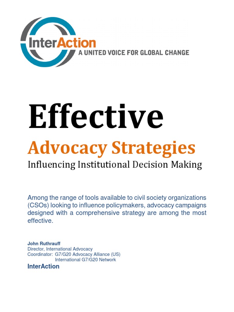 Advocacy Strategy Manual | PDF | Heavily Indebted Poor Countries | Non ...