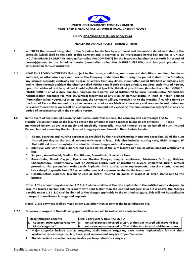 Senior Citizen Policy - 0 | PDF | Physician | Insurance