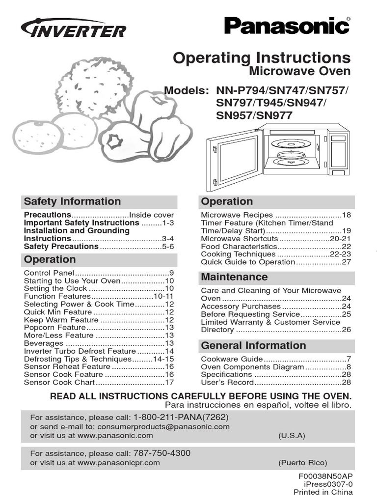 Operating Instructions: Microwave Oven | PDF | Popcorn | Ac Power Plugs ...