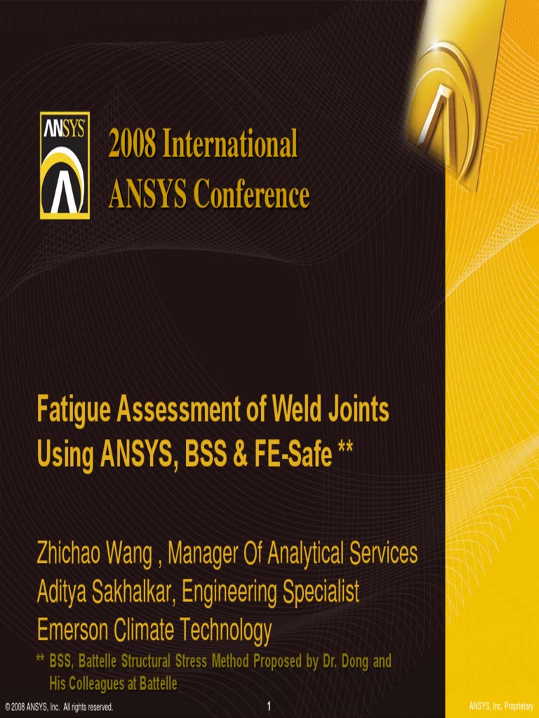 2008 Int ANSYS Conf Weld Joint Assessment | PDF | Fatigue (Material ...
