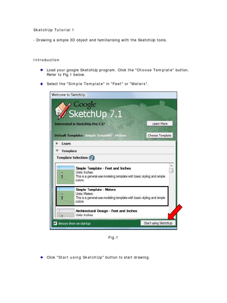 Sketchup Tutorial Introduction | PDF