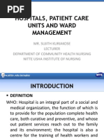 Essentials of Ward Management in Nursing | PDF | Hospital | Patient