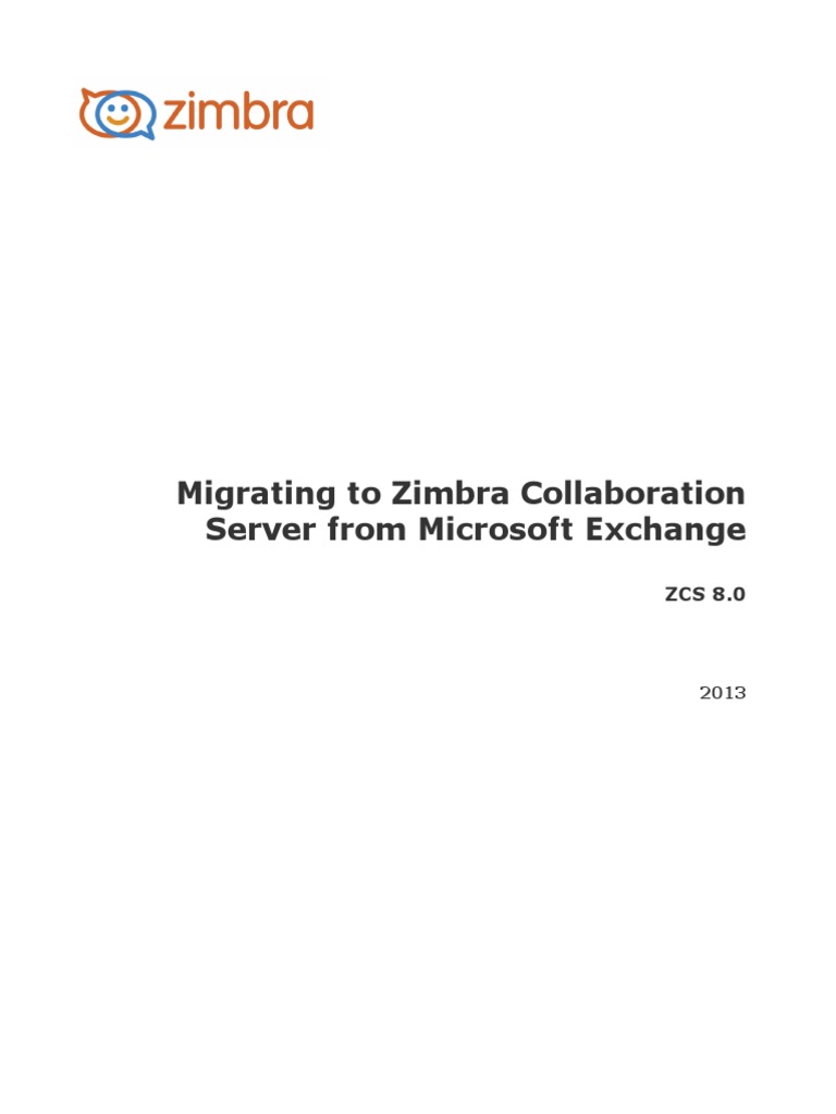 Migrating To Zimbra Collaboration Server From Microsoft Exchange | PDF ...
