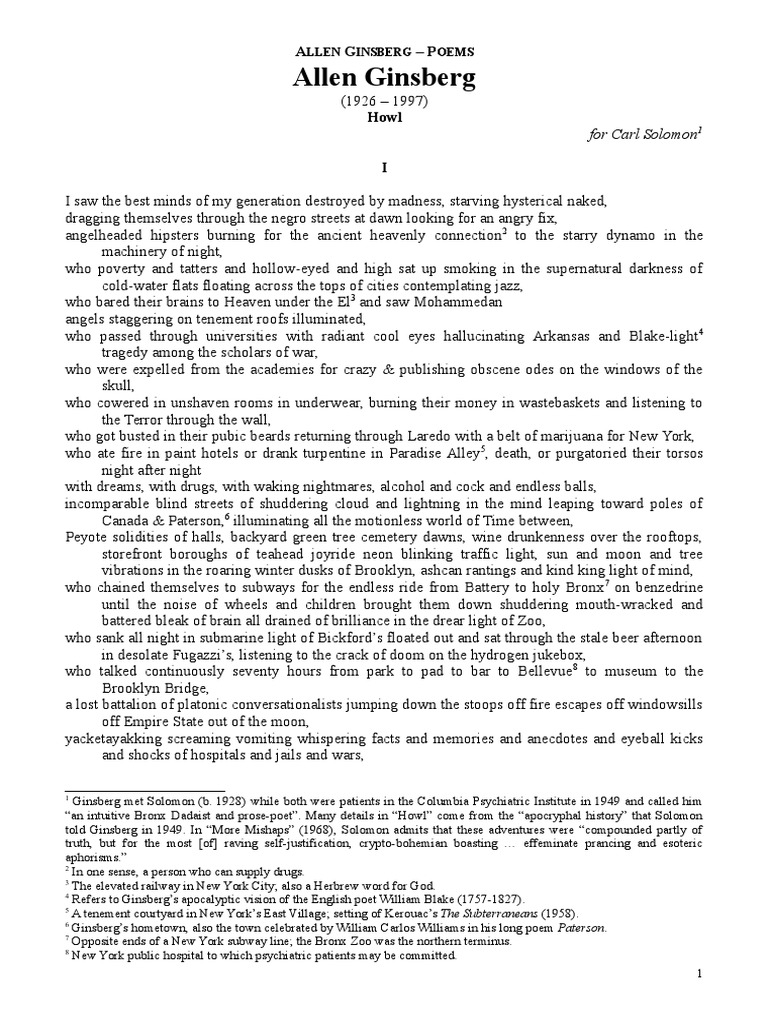 Allen Ginsberg Poems | PDF | Nature