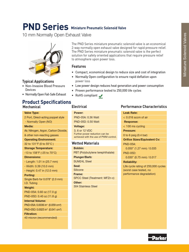 PND Valve Datasheet | PDF | Valve | Gas Technologies