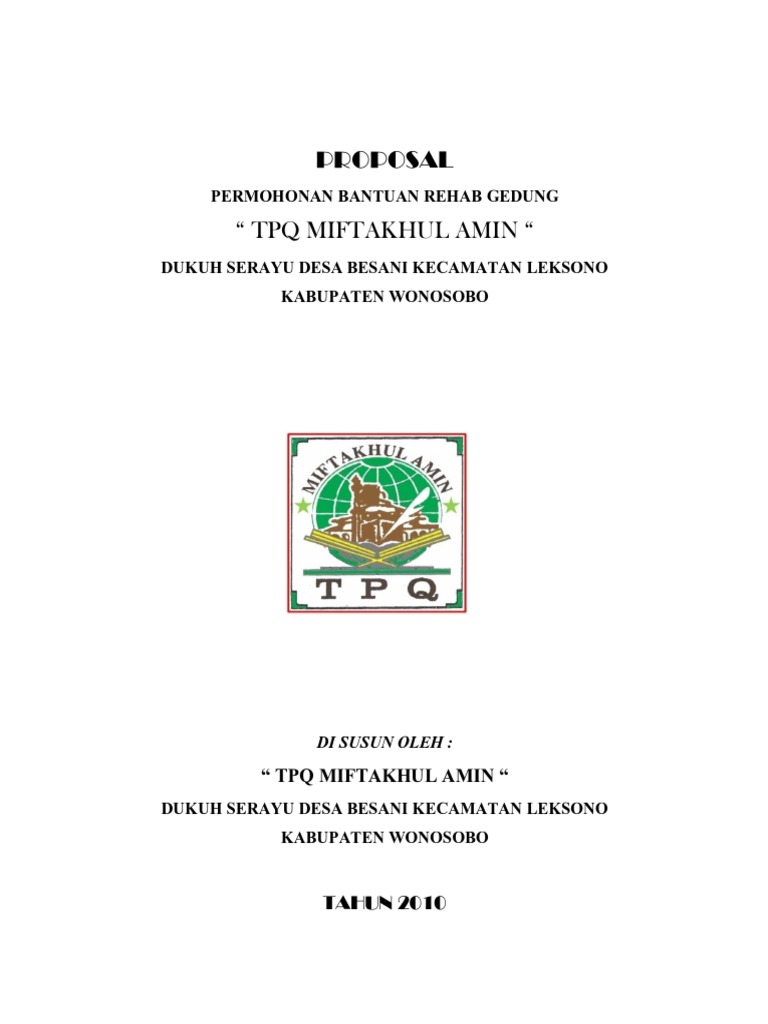 Contoh Proposal TPQ | PDF | Perjalanan