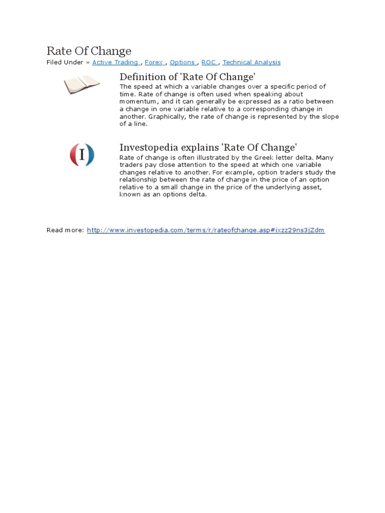 Definition of 'Rate of Change' | PDF | Finance & Money Management ...